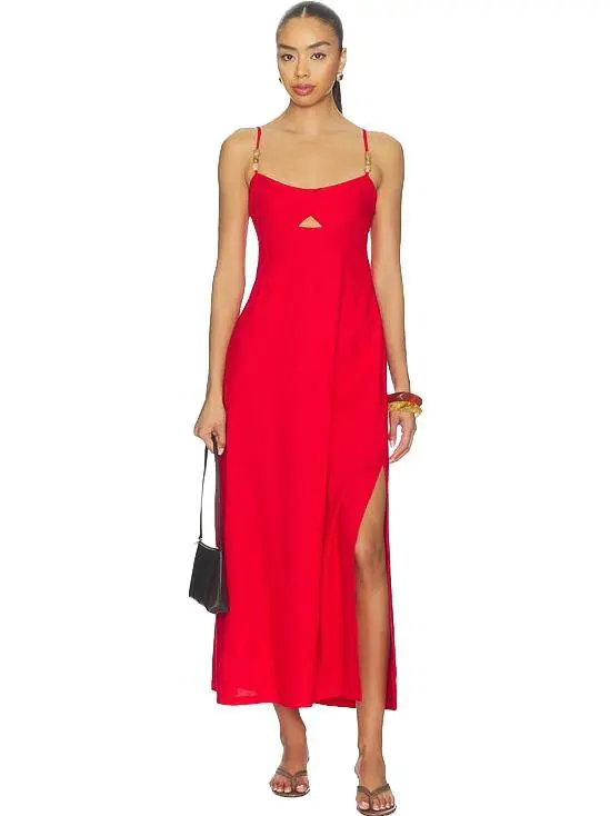 Minkpink Rhodes Twist Front Maxi Dress - Red