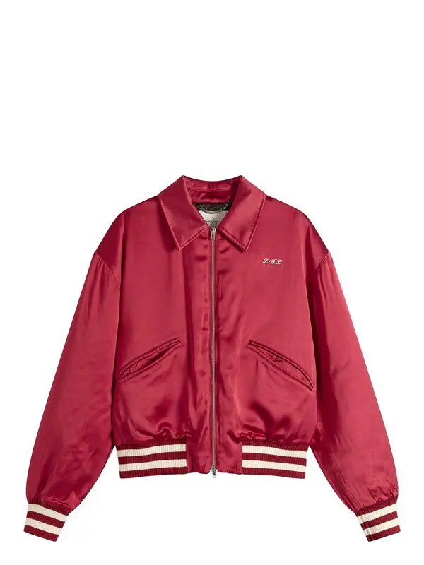 SECOND / LAYER Satin Club Souvenir Jacket - Red