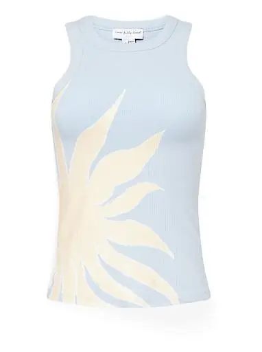 NEVER FULLY DRESSED Rib Knit Tank Top - Blue