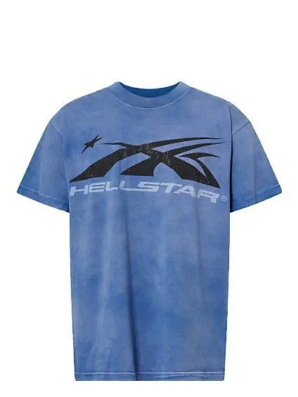 HELLSTAR Classic Logo Cotton T-shirt - Blue