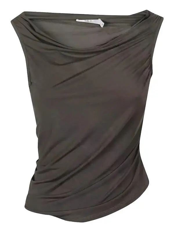 IRO PARIS Sleeveless Draped Top - Grey