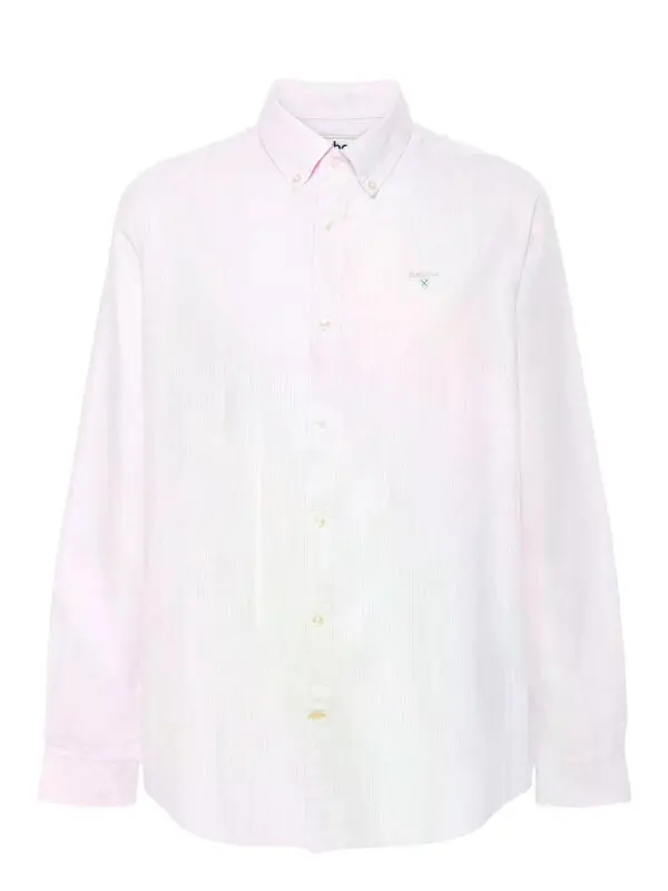 Barbour Logo-embroidered Striped Shirt - Pink