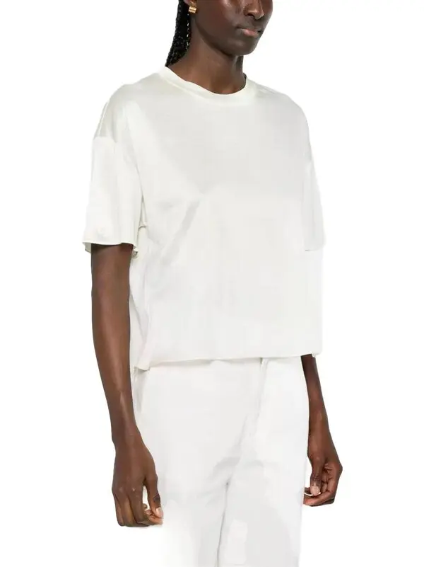 ELEH Cream Jersey Crew Neck T-shirt - Neutrals