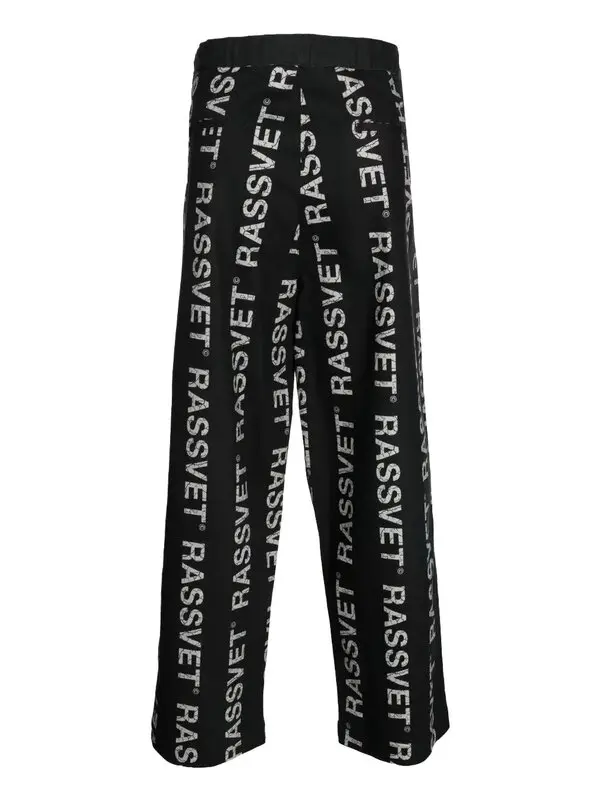 RASSVET Logo-print Wide-leg Trousers - Black