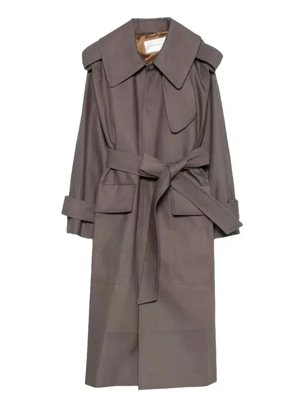 Victoria Beckham Philippa Belted Trench Coat - Grey