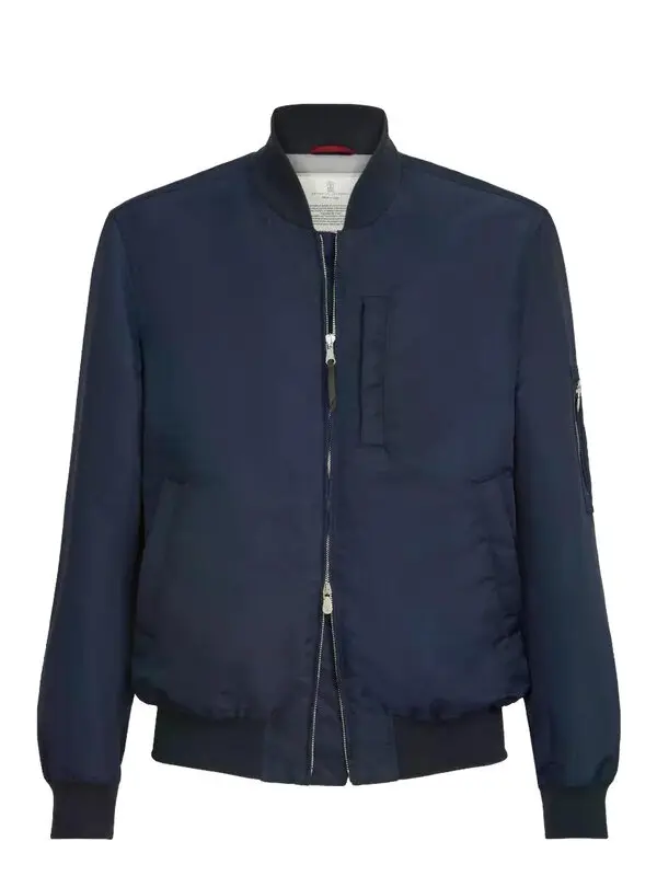 Brunello Cucinelli Water-resistant Techno-satin Bomber Jacket With Thermore® Padding - Blue
