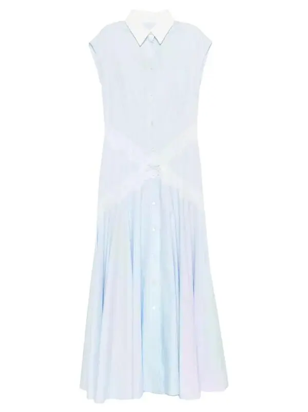 Viktor & Rolf Lace-trim Bow Detail Shirt Dress - Blue