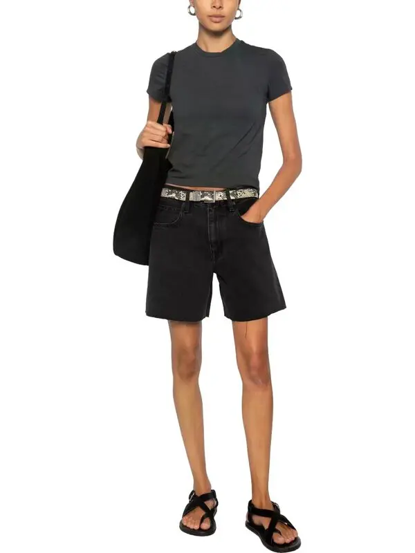 SLVRLAKE Sienna Raw-cut Hem Shorts - Black