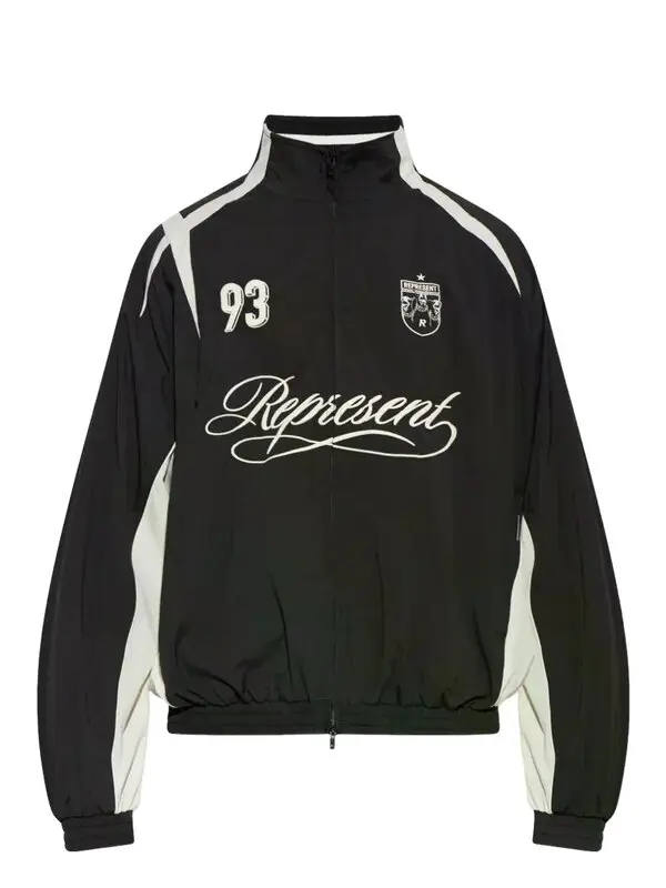 REPRESENT Logo-embroidered Panelled Jacket - Black