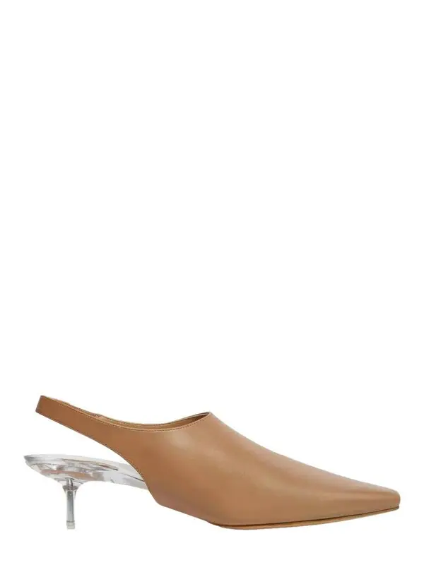 COURREGES Transparent Kitten-heel Slingback Pumps - Neutrals