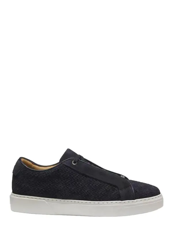 BOSS Textured Lace-up Sneakers - Blue
