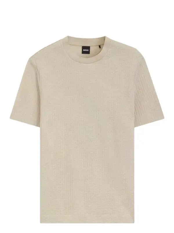 BOSS Textured Crew-neck T-shirt - Neutrals