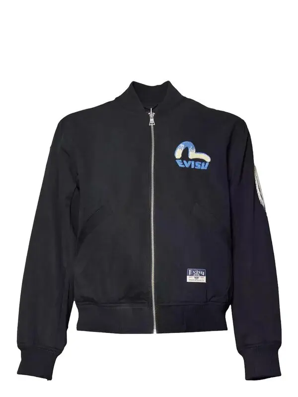 EVISU Bomber Jacket With Seagull Print - Black