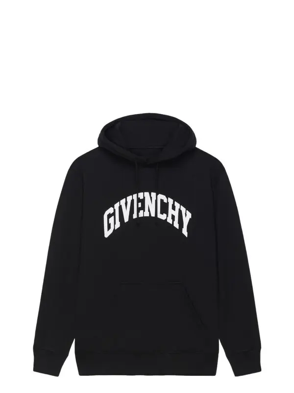 Givenchy Logo Printed Drawstring Hoodie - Black