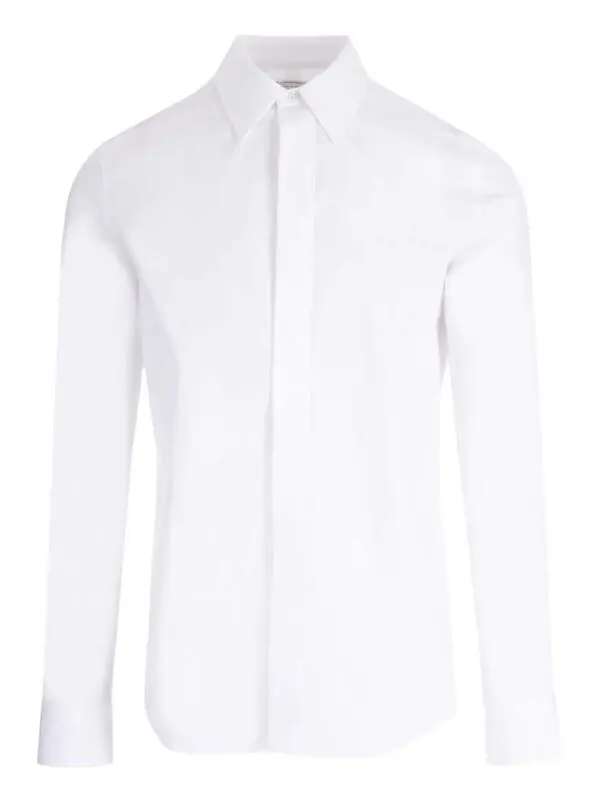 Alexander McQueen Pointed-collar Poplin Shirt - White