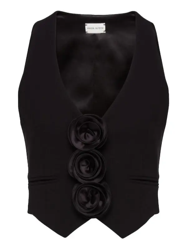 Magda Butrym Rose Embellished Vest - Black