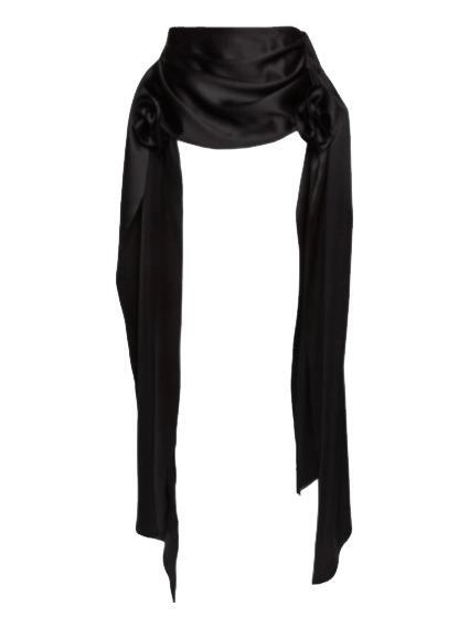 Magda Butrym Rose-decorated Draped Skirt - Black