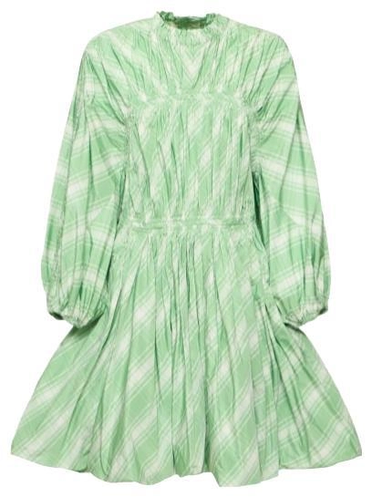 JIL SANDER Plaid Long-sleeved Dress - Green