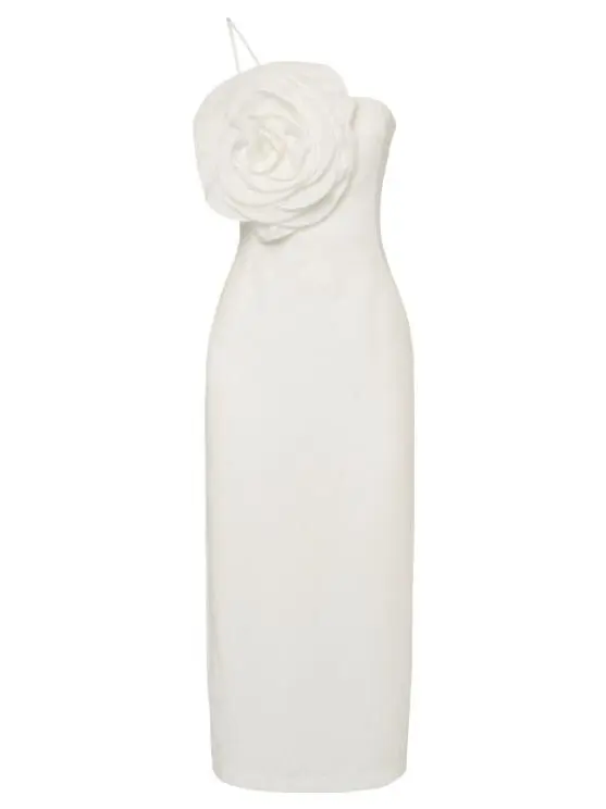 Blumarine Sleeveless Dress With Flower Applique - White
