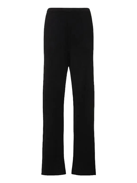 Extreme Cashmere Ribbed Knit Elastic Waist Pants - Black