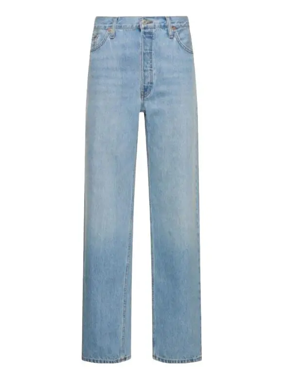 RE/DONE Low-rise Jeans With Button Fly And Faded Wash - Blue