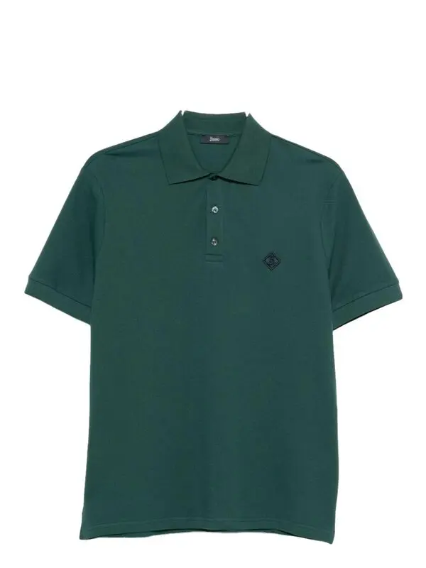 Herno Short Sleeve Logo Polo Shirt - Green
