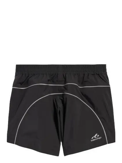 Balenciaga Techwear Tracksuit Shorts With Reflective Piping - Black