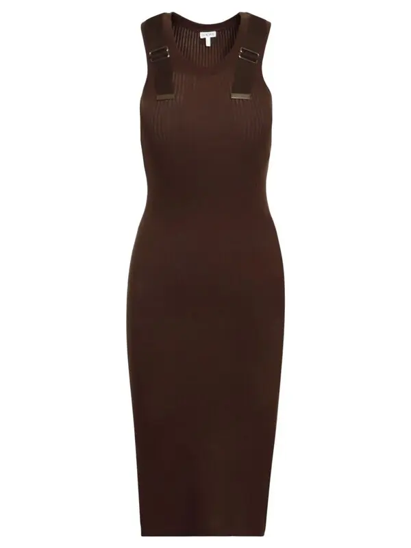 Loewe Ribbed Crewneck Sleeveless Dress - Black