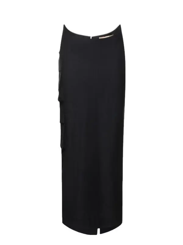 AYA MUSE Mid-length Cargo Skirt With Slit Detail - Black