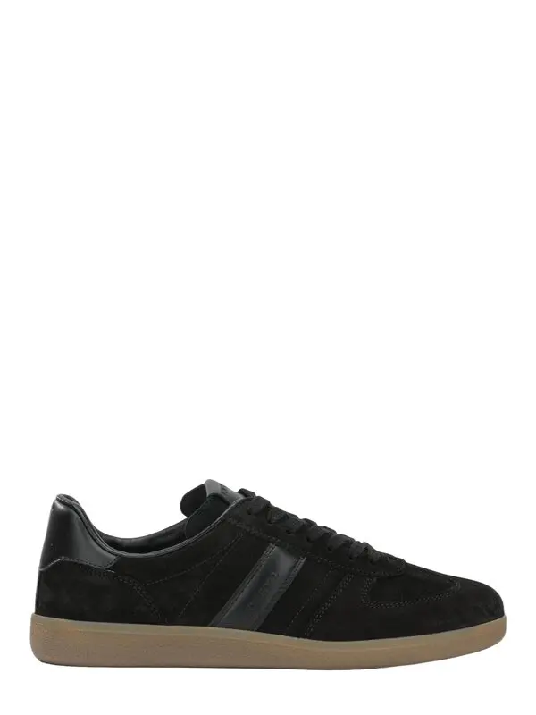 TOM FORD Round Toe Lace Up Sneakers - Black