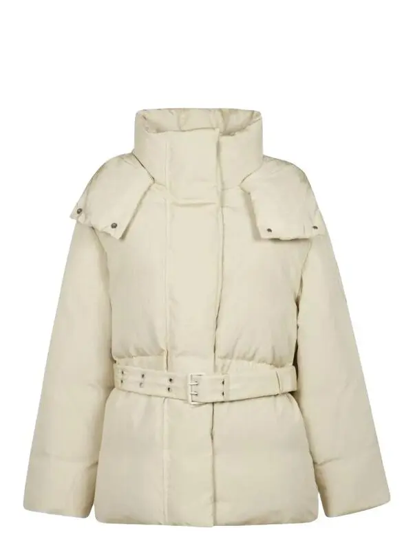 Acne Studios Belted Padded Hooded Jacket - Faded Gray