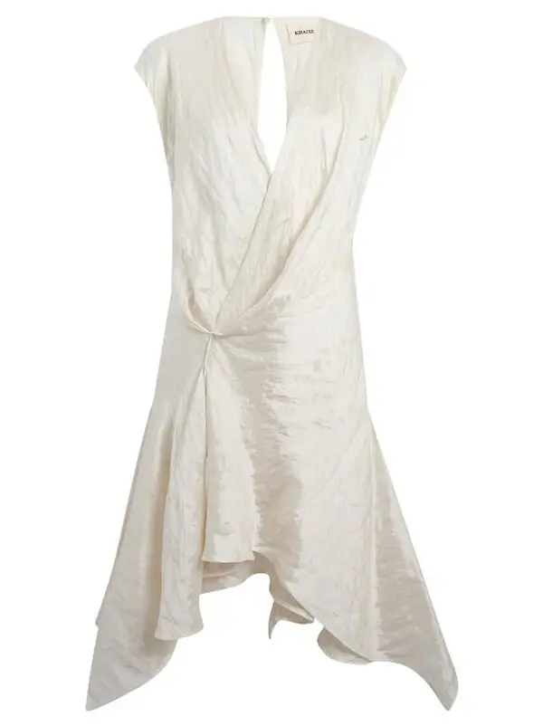 Khaite Merith Cap-sleeved Mini Dress - Chalk