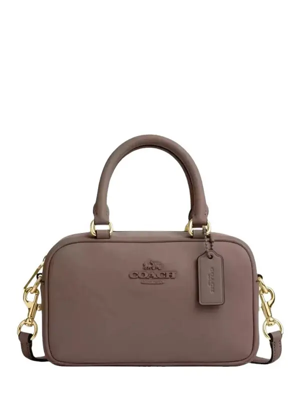 COACH Logo Zipper Shoulder Bag - Brown