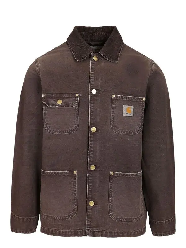Carhartt Work In Progress Chore Jacket With Velvet Collar - Brown