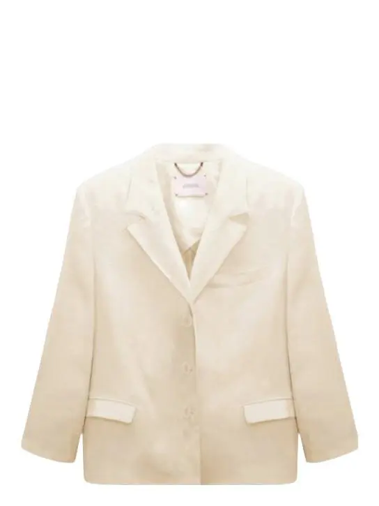 Dorothee Schumacher Notched Lapel Casual Sophistication Jacket - Champagner