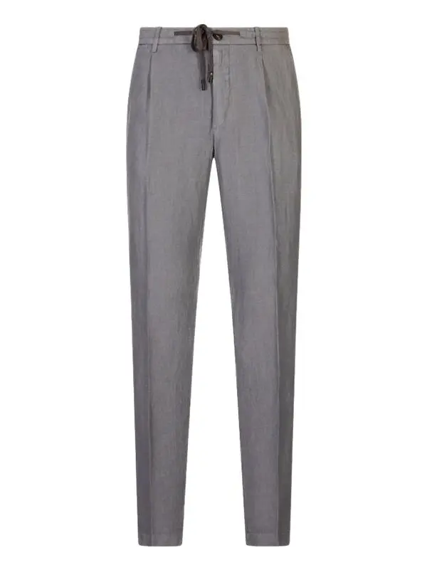 Peserico Pleated Drawstring Trousers - Gray