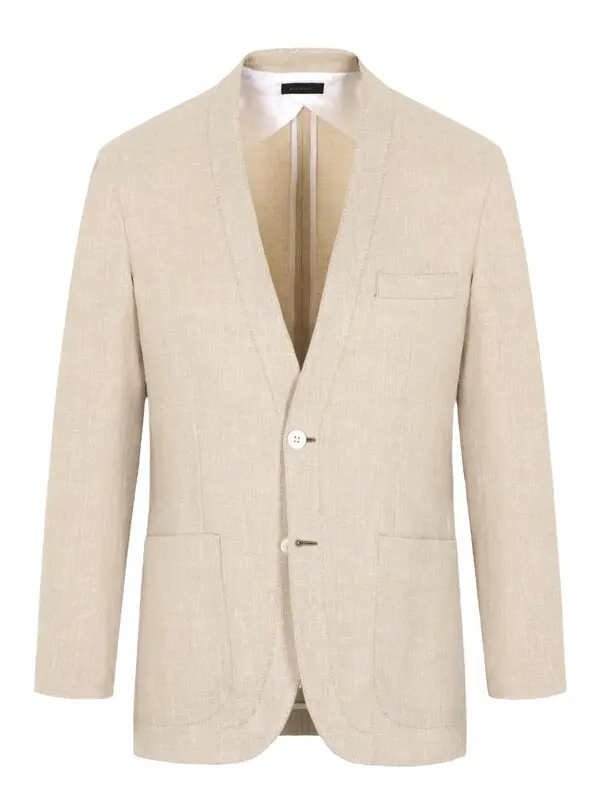 Brioni Linen, Wool And Silk Jardigan - Beige
