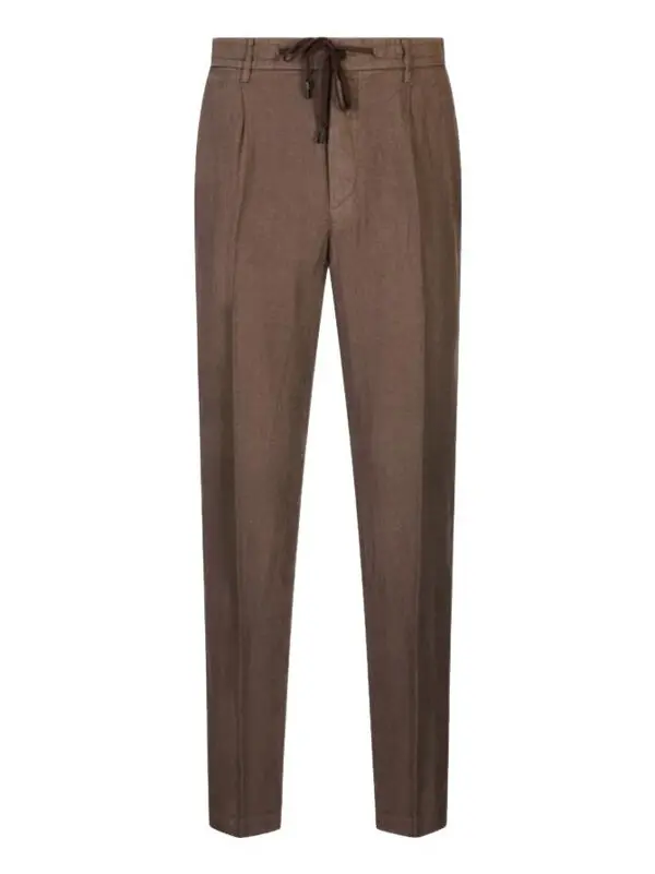Peserico Drawstring Waist Pleated Trousers - Brown