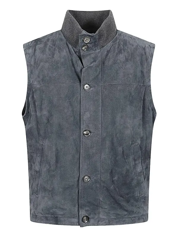Brioni Stand Collar Vest - Gray