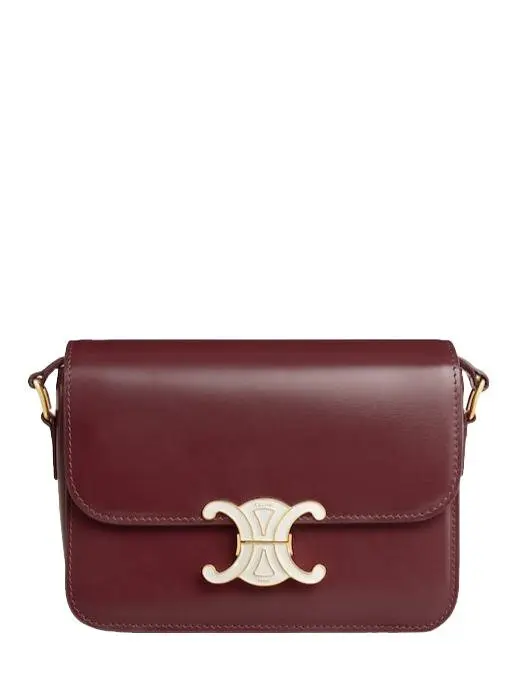 Celine Teen Triomphe Bag In Shiny Calfskin - Red