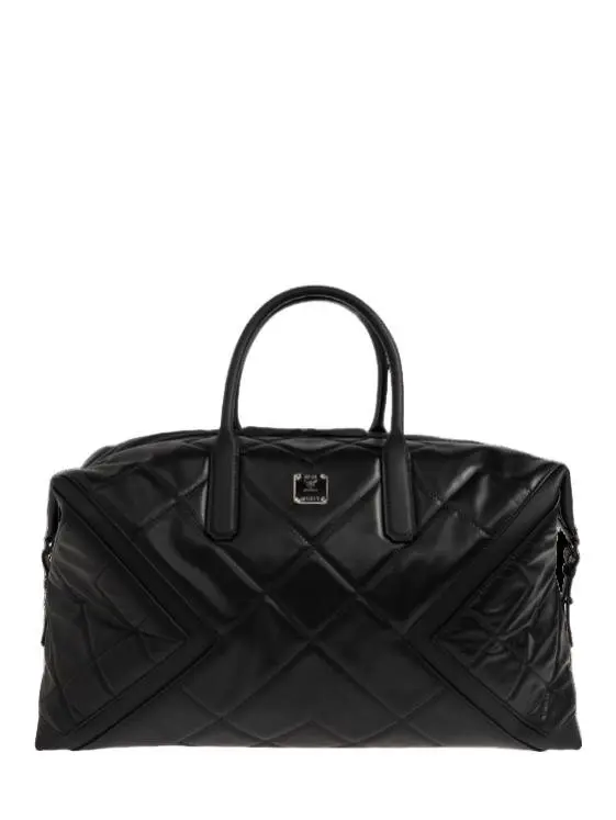 Mcm Quilted Travel Bag - Black