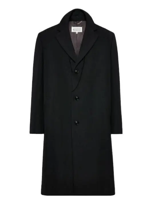 MAISON MARGIELA Raw-edge Single-breasted Coat - Black