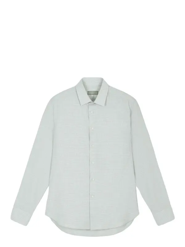 Canali Checked Cotton Shirt - Verde