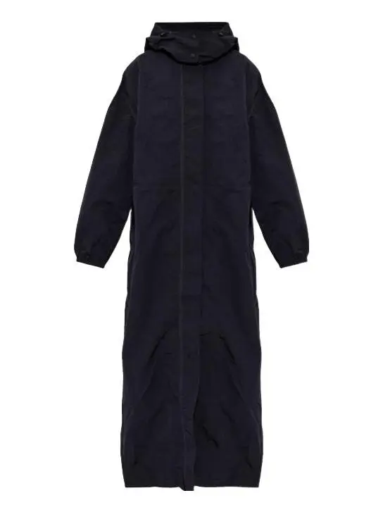DIESEL® Nylon Trench Coat With Detachable Hood - Black