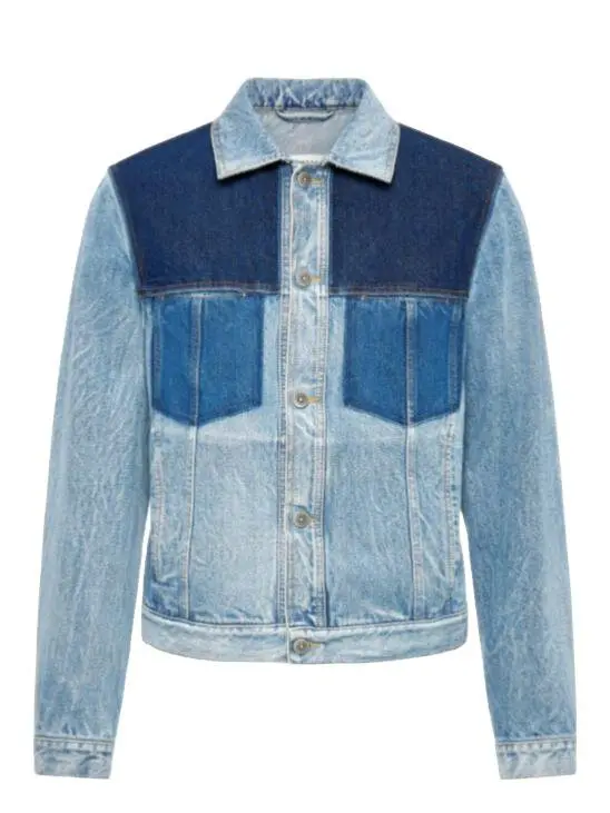 MAISON MARGIELA Patchwork Denim Trucker Jacket - Blue