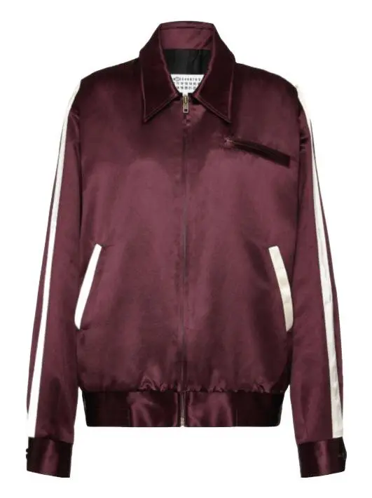 MAISON MARGIELA Satin Bomber Jacket - Red