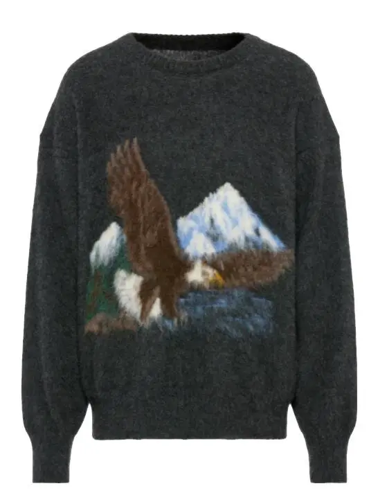 MAISON MARGIELA Intarsia Landscape Sweater - Green