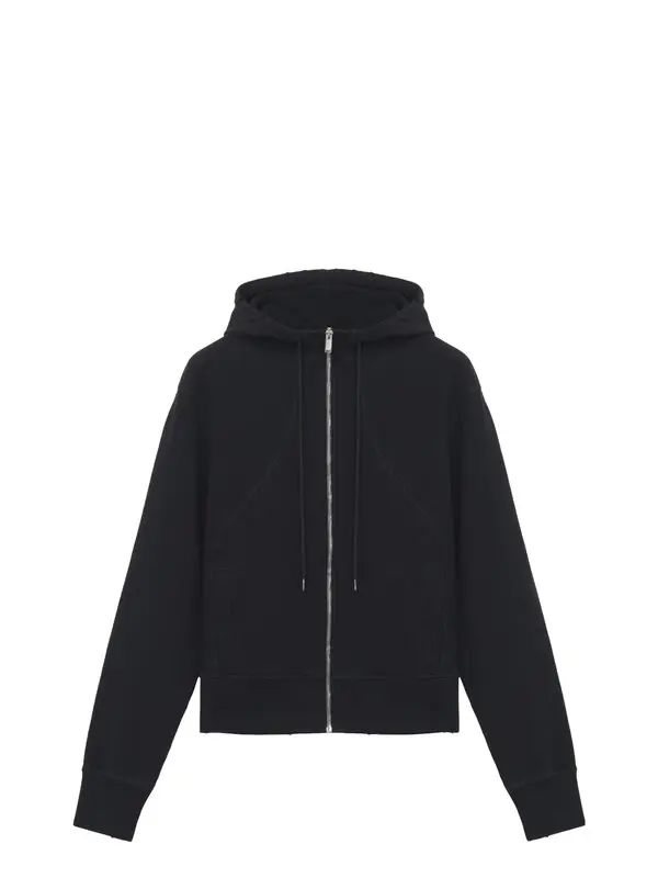 Alexander McQueen Zip Through Hooded Sweatshirt - Black