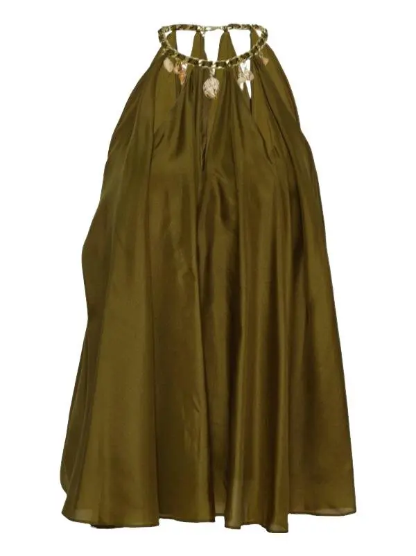 Zimmermann Mahon Embellished Halterneck Top - Brown