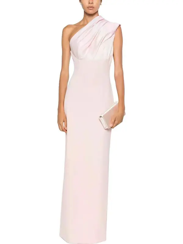 Solace London One-shoulder Draped Maxi Dress - Pink